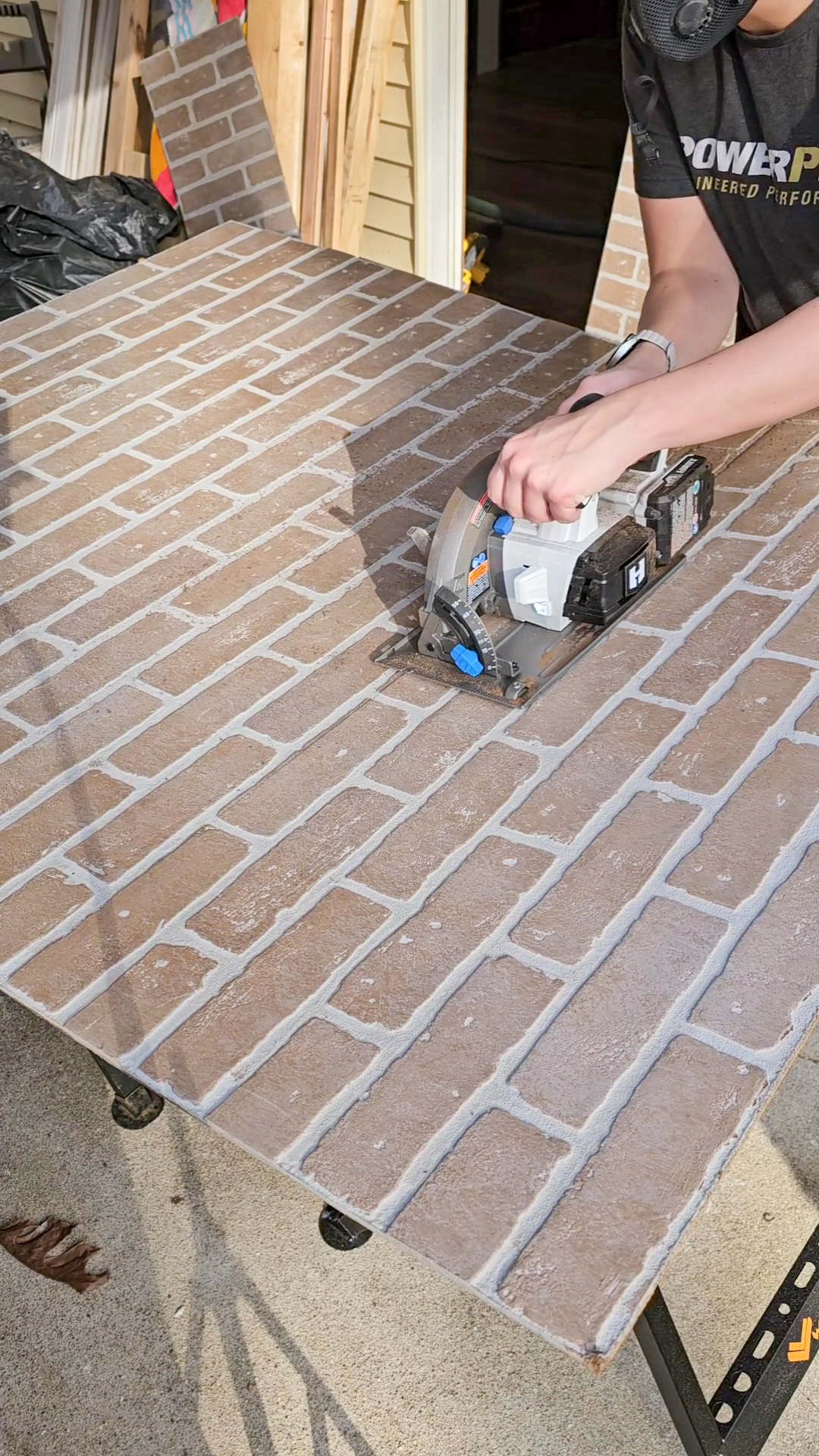 Faux Brick Accent Wall - Cedar Hill Builder